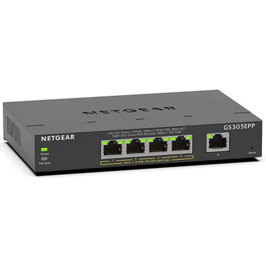 Netgear Plus GS305EPP 5Ports Gigabit Ethernet Switch DHCP PoE+ 10Gbps ...