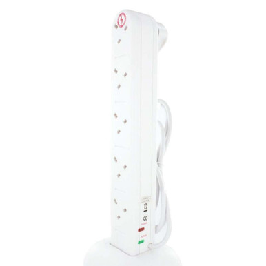 Omega 21405 Mains Extension Lead Tower 10 Way Gang Surge Protected 13A ...