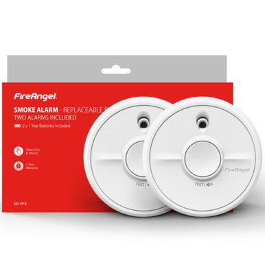 FireAngel SB1-TP-R Optical Smoke Alarm Pack of 2 1 Year Replaceable ...