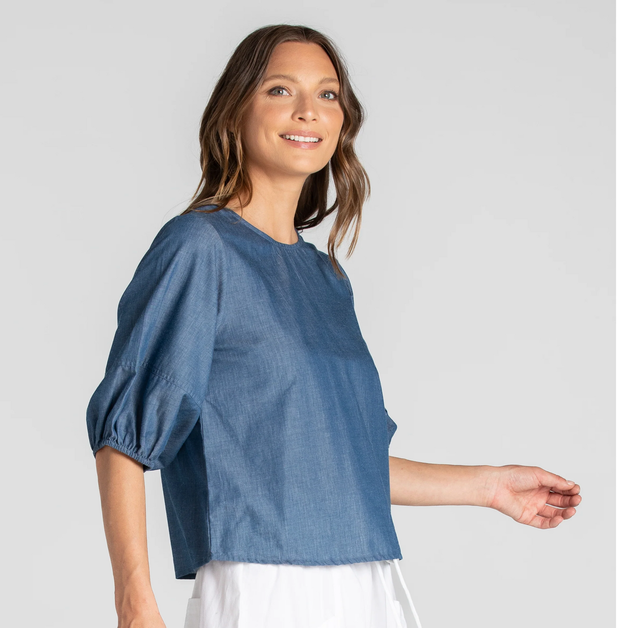 Boom Shankar Ava Top - Chambray - LamiSaru Boutique