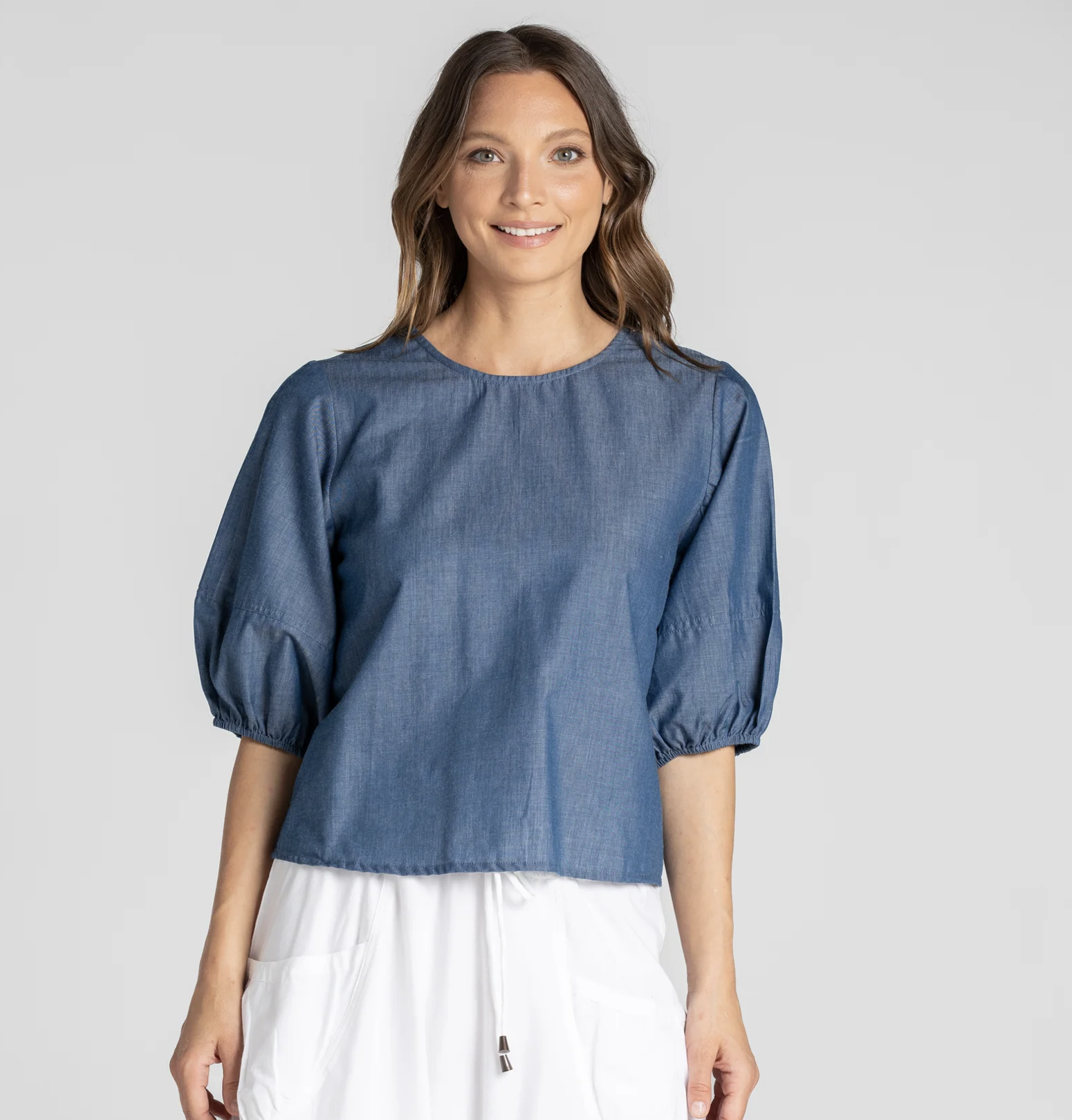Boom Shankar Ava Top - Chambray - LamiSaru Boutique