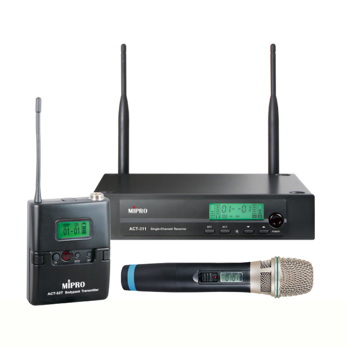 MiPro ACT-312/ACT-32H&T - Dual-Channel Handheld and Bodypack Wireless ...