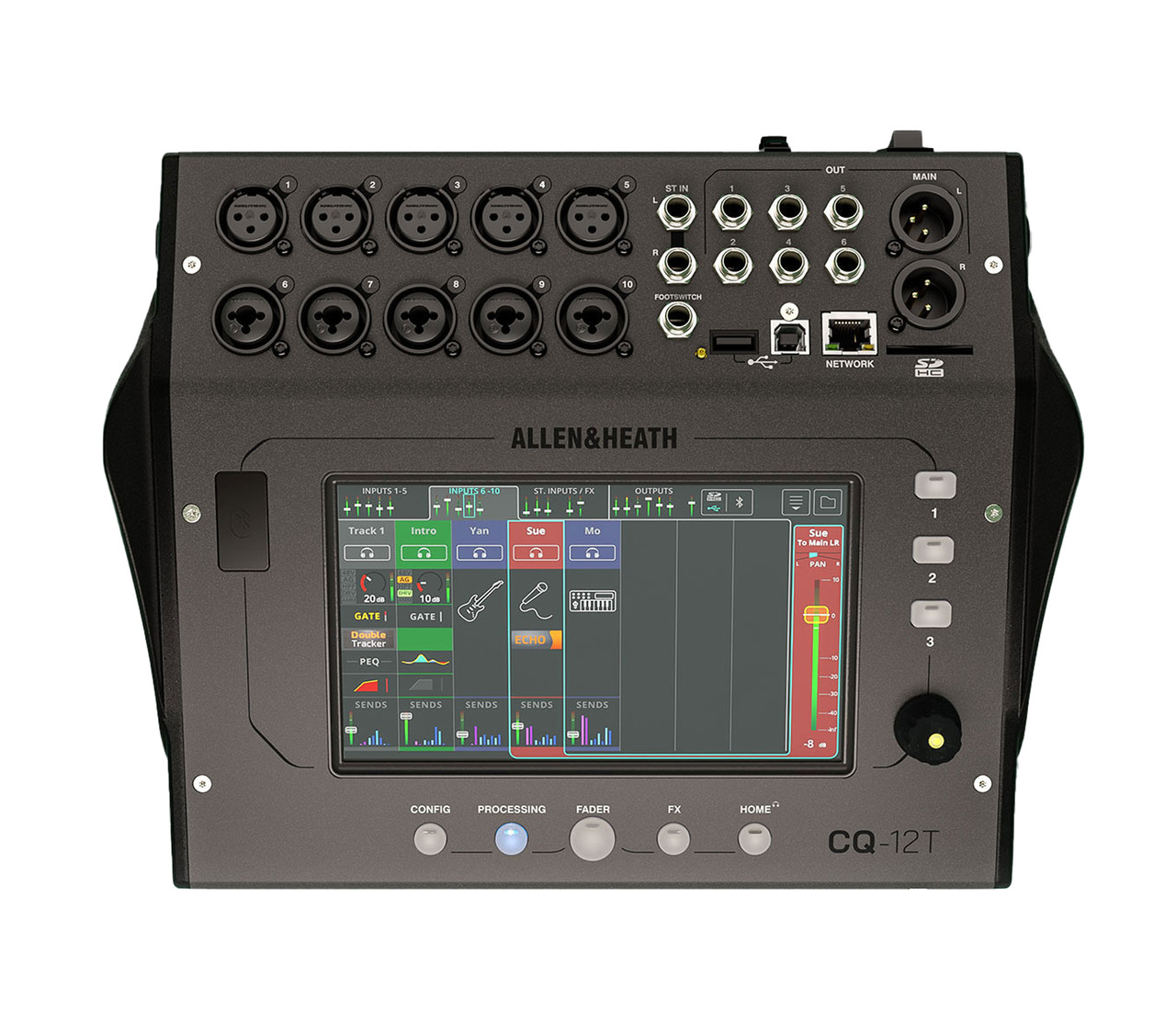 Allen & Heath CQ-12T - Ultra-Compact 12 Input / 8 Output Digital Mixer