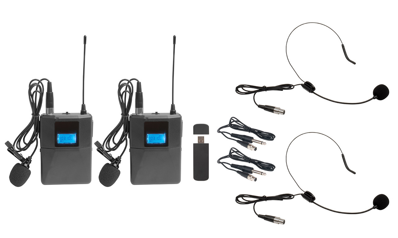 VocoPro USB-CAST-B - Dual Wireless USB Body Pack System with Headset ...