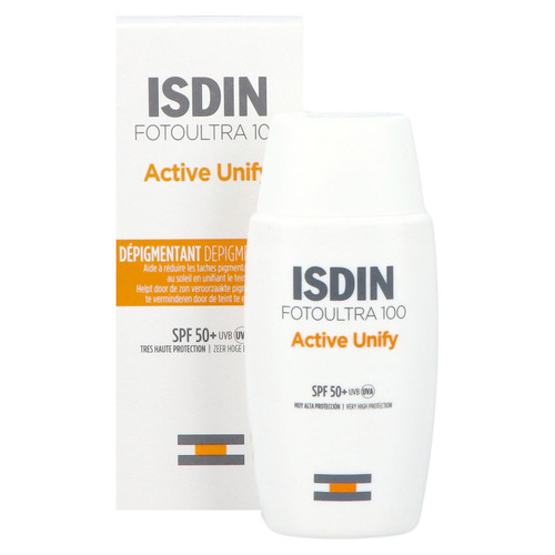 ISDIN FotoUltra 100 ACTIVE UNIFY Sunscreen SPF50+ Fusion Fluid - 50ml ...