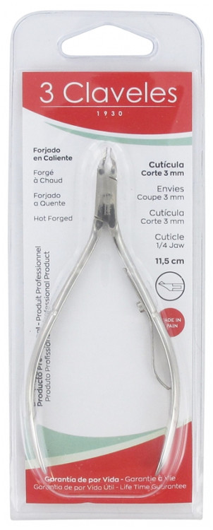 3 Claveles Cuticle Pliers 3mm Cutting - Steych