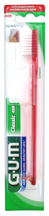 GUM Toothbrush Classic 409 - Colour: Red - Steych