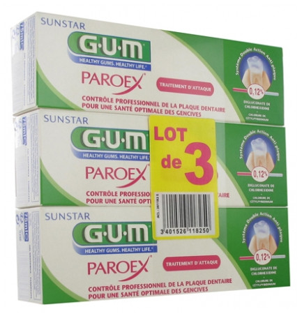 GUM Paroex Toothpaste Gel 3 x 75ml - Steych