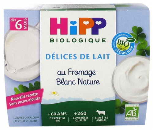 HiPP Milk Delights with Plain Sweet White Cheese From 6 Months Organic ...