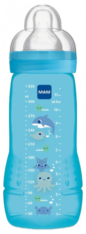MAM Easy Active 2nd Age 330ml Bottle 6 Months and + - Colour: Blue 1 ...