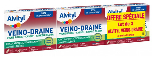 Alvityl Veino-Draine Pack of 3 x 30 Capsules - Steych