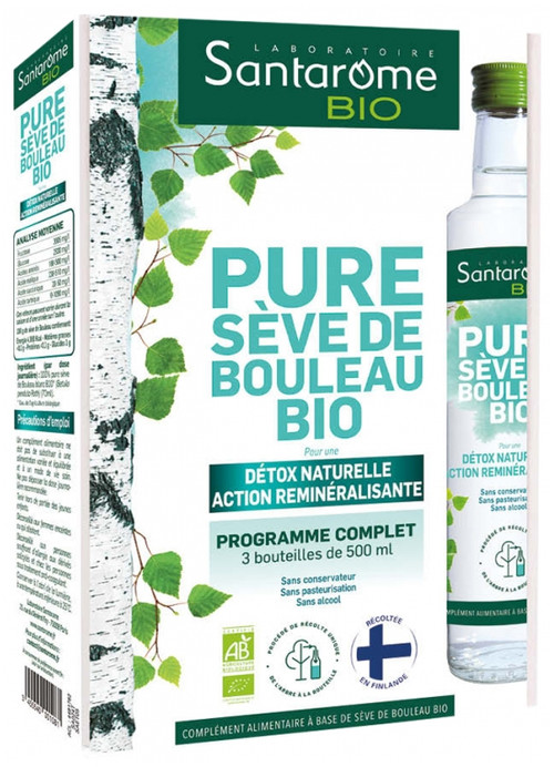 Santarome Organic Pure Birch Sap 3 x 500ml Batch - Steych