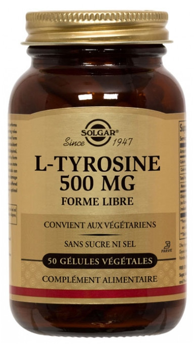 Solgar L-Tyrosine 500mg 50 Vegetable Capsules - Steych