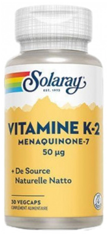 Solaray Vitamin K-2 Menaquinone-7 50 µg 30 Vegetable Capsules - Steych