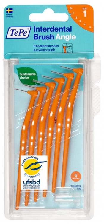 TePe 6 Angle Interdental Brushes - Size: Size 1 - Steych
