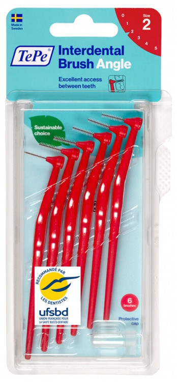 TePe 6 Angle Interdental Brushes - Size: Size 2 - Steych