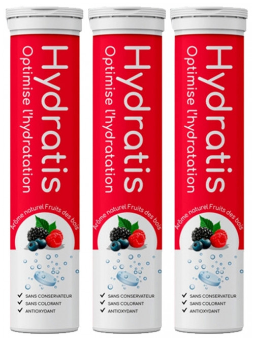 Hydratis Pack of 3 x 20 Effervescent Tablets - Flavour: Forest Fruit ...