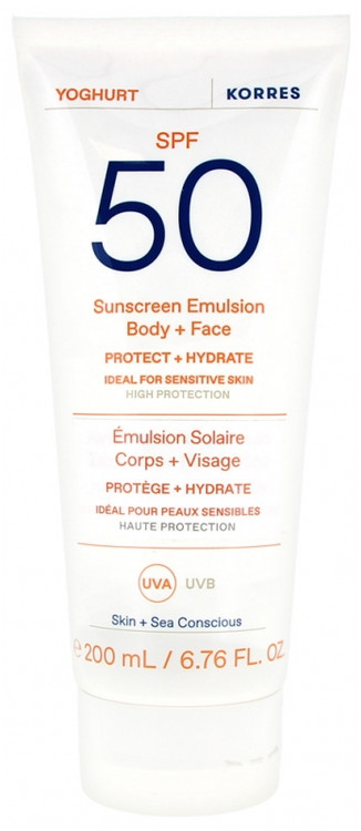 Korres Yoghurt Sunscreen Emulsion Body & Face SPF50 200 ml - Steych