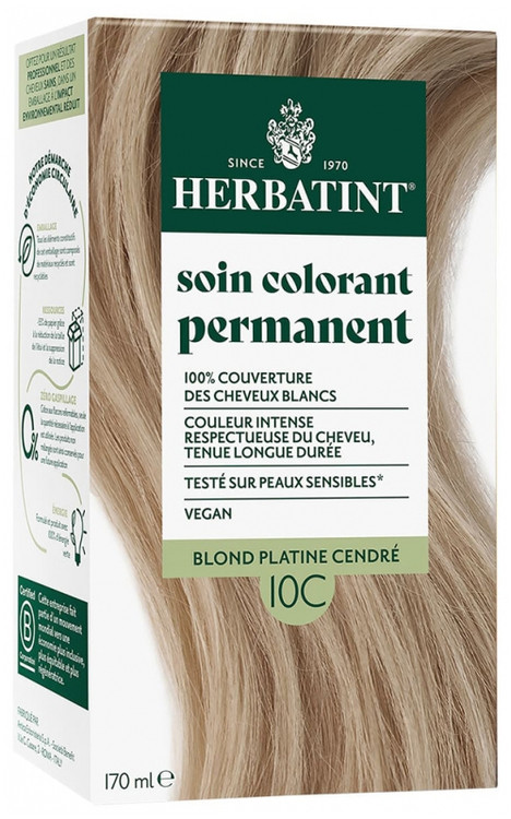 Herbatint Permanent Color Care 170 ml - Hair Colour: 10C Platinum Ash ...