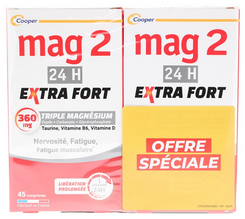 Mag 2 Extra Strength Lot of 2 x 45 Tablets - Steych