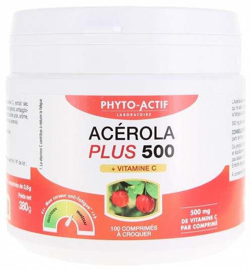 Phyto-Actif Acerola Plus 500 100 Tablets - Steych