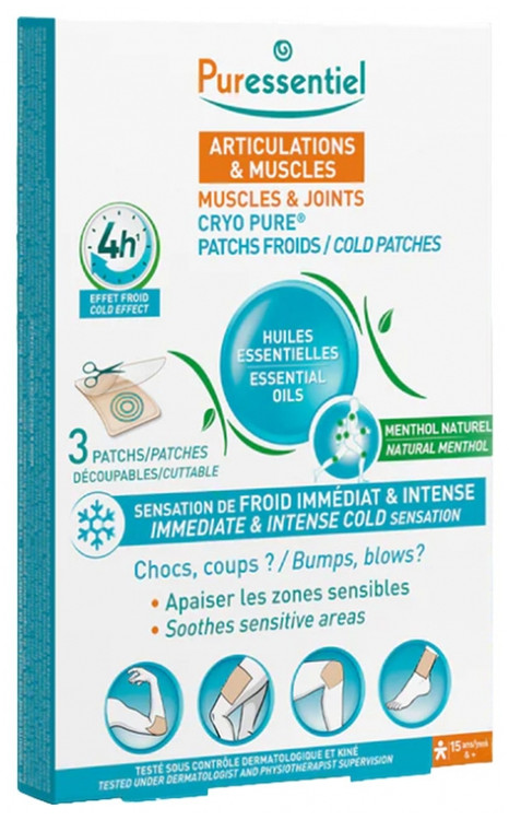 Puressentiel Cryo Pure Cold Patches With Essential Oils 3 Cut-Out ...
