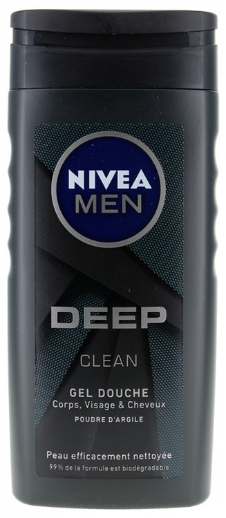 Nivea Men Deep Clean 3in1 Shower Gel Face, Body and Hair Clay Powder ...