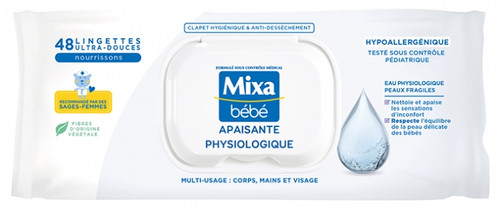 Mixa Bébé Physiological Soothing Wipes 48 Wipes - Steych