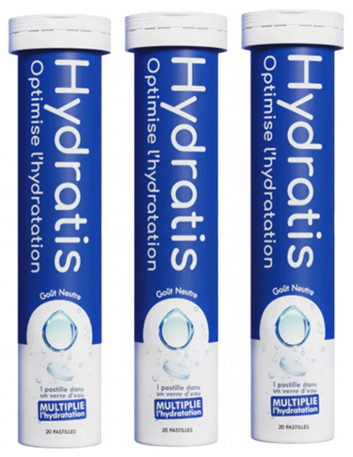 Hydratis Pack of 3 x 20 Effervescent Tablets - Flavour: Neutral - Steych