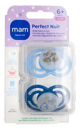 MAM 2 Soothers Perfect Night 6 Months and Over - Model: Bird and Cat ...