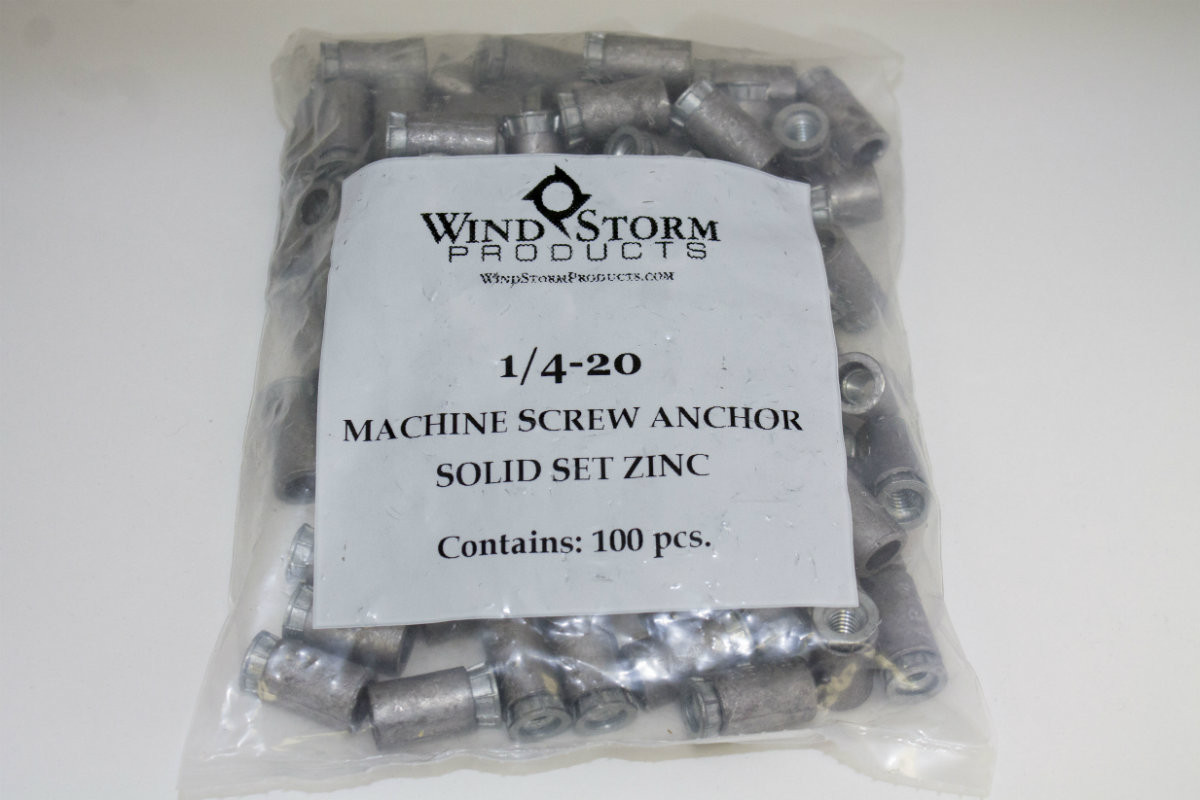1/4-20 Machine Screw Lead Anchors - 100 Pack