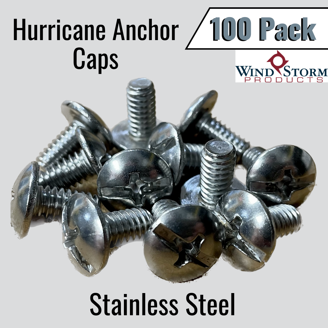 Hurricane Anchor Caps | Stainless Steel - 100 pack - WindStorm Products®