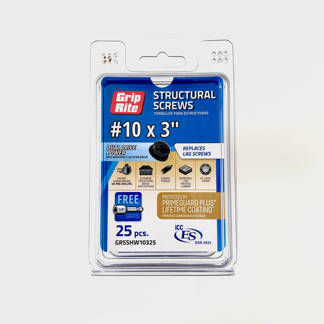 Grip-Rite Structural Screws | #10 x 3"