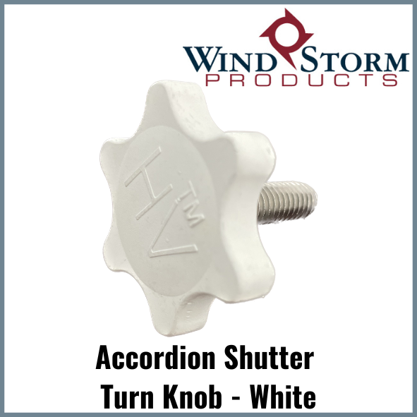 Accordion Shutter Turn Knob - White - WindStorm Products®