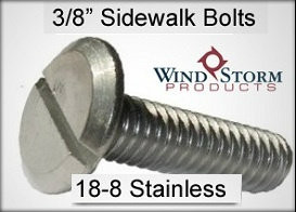 Hurricane Hardware - Sidewalk Bolts - 3/8" Sidewalk Bolts - WindStorm ...