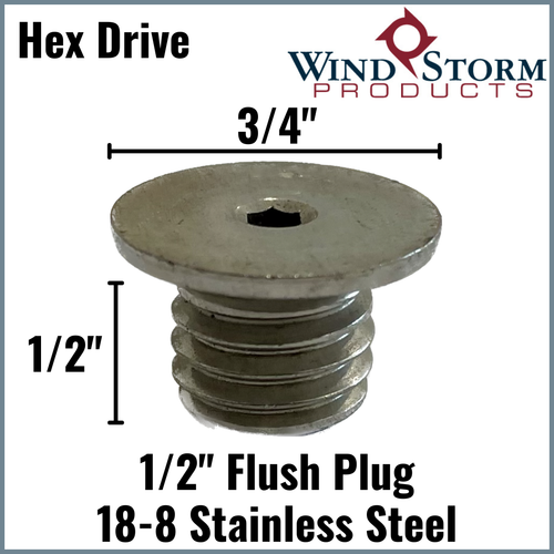 1/2-13 | Stainless Steel | Flush Plug - WindStorm Products®