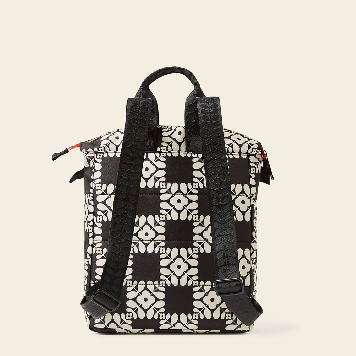 Axis Medium Backpack - Lattice Flower Tile Onyx | Kilkenny Design