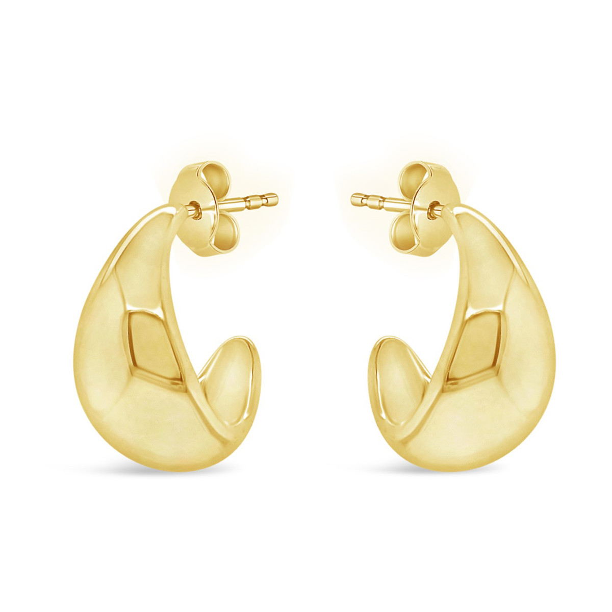 Gold Large Curve Earrings | Kilkenny Design