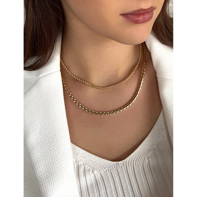 Gold Double Row Chain Necklace | Kilkenny Design