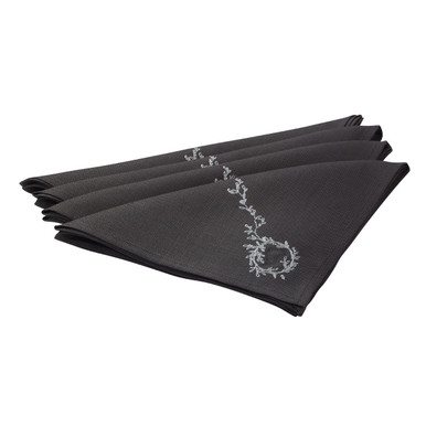 Irish Linen House Wreath Set of 4 Grey Napkins | Kilkenny Design
