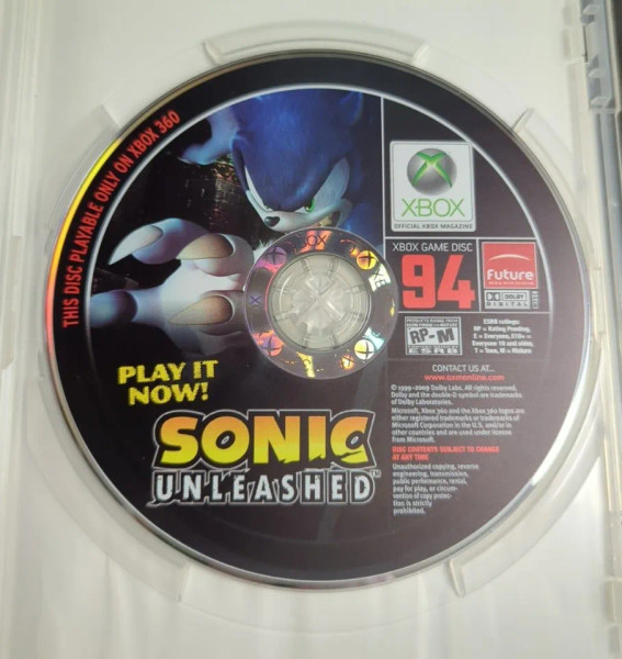 SONIC UNLEASHED MICROSOFT XBOX 360 DEMO DISC #94 AUTHENTIC COLLECTORS