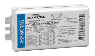 Keystone KTEB-226-UV-RS-DW-CP | 1 or 2 Lite 26W 4-Pin CFL, No Studs No ...