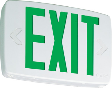 Lithonia Lighting 388073 | Quantum White LED Exit Sign with Green ...