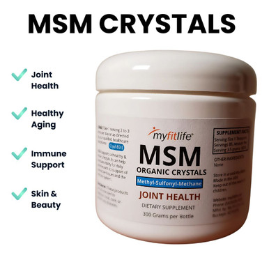 MSM CRYSTALS FOR HEALTHY JOINTS AND MOBILITY – 300 grams Per Jar