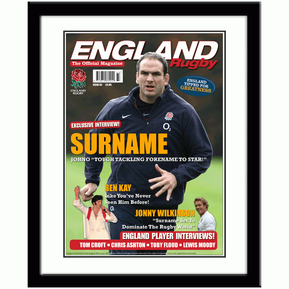 Personalised England Rugby Magazine Cover, Great Rugby Gift