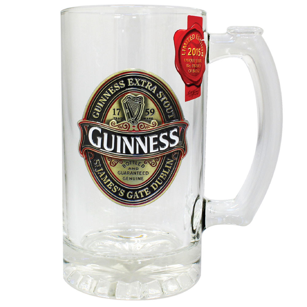 Guinness Limited Edition Tankard -With Metal Guinness Extra Stout Logo
