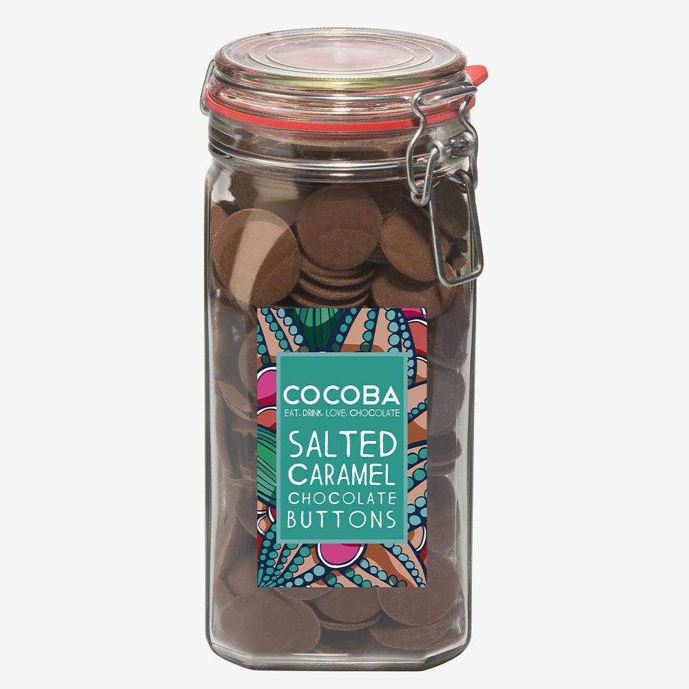 Cocoba Giant Salted Caramel Chocolate Buttons Jar
