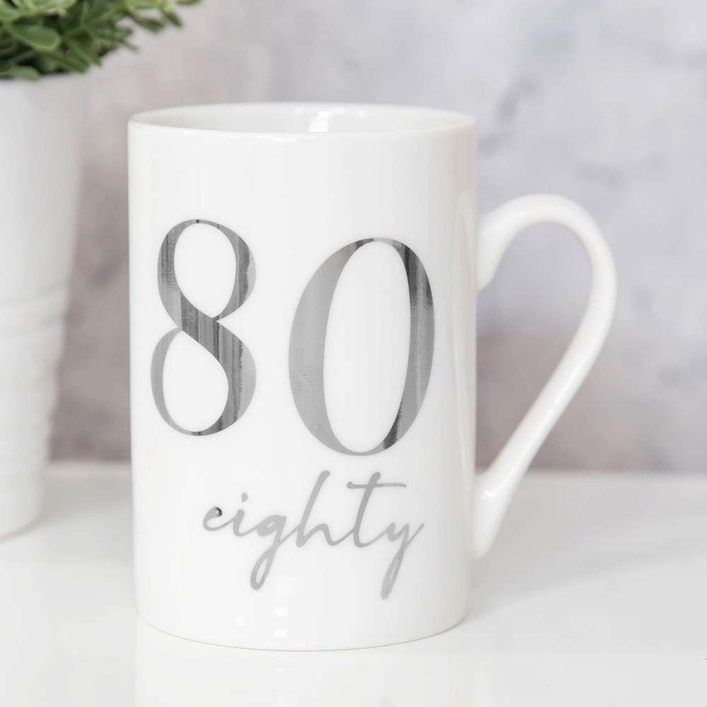 80th Birthday Bone China Mug