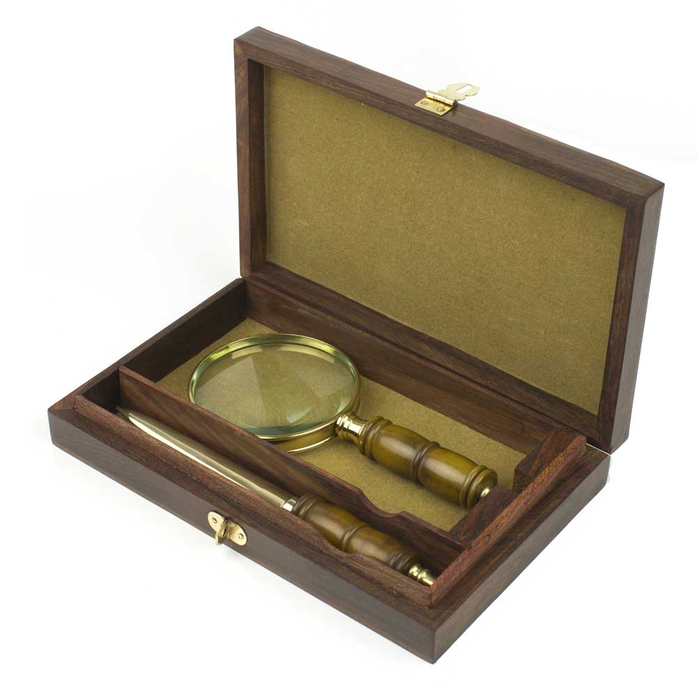 Magnifier & Letter Opener Set. Perfect for any home office