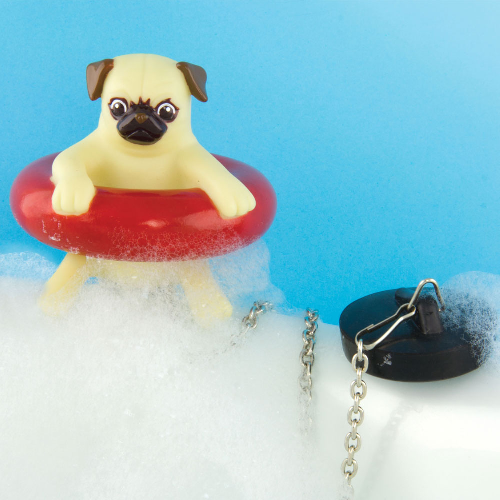Bath Pug - Novelty Bath Plug With Plastic Pug